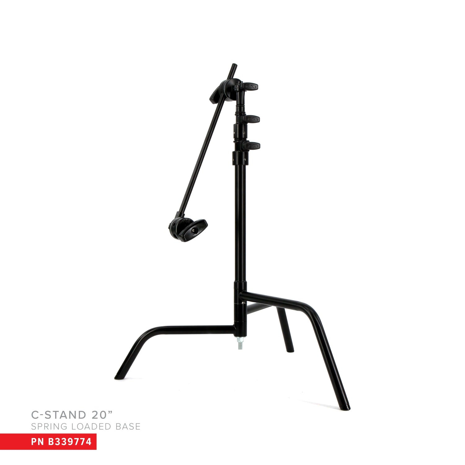 20" Double Riser Spring Loaded Folding C-Stand w/Grip Head & Arm – msegrip