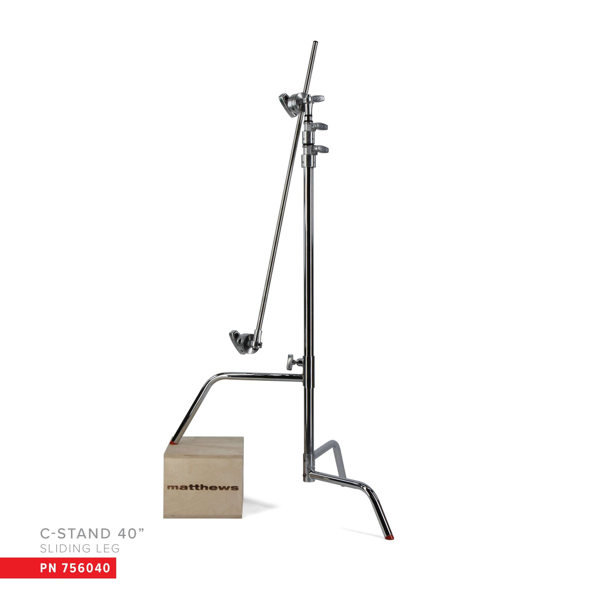40" C-Stand w/Sliding Leg, Includes Grip Head & Arm – msegrip