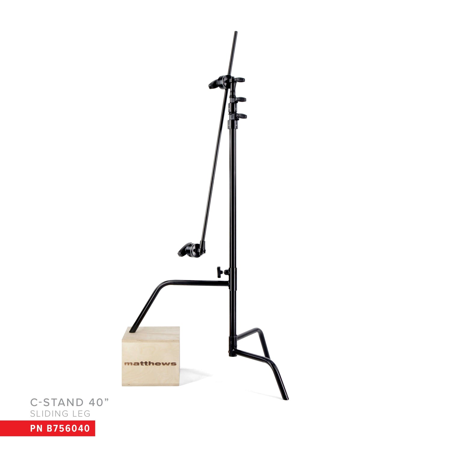 40" C-Stand w/Sliding Leg, Includes Grip Head & Arm – msegrip